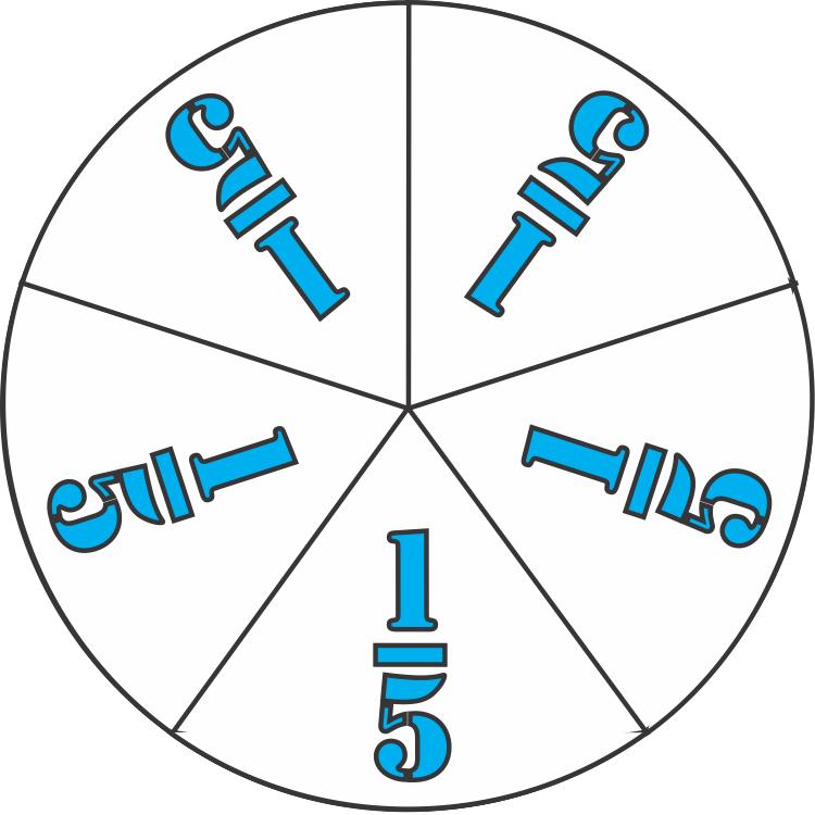 Elementary School Math Fraction Circle Fifths